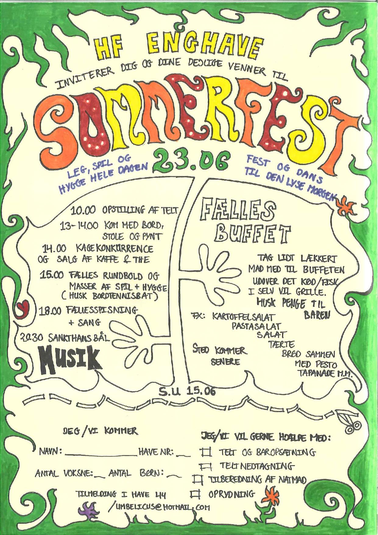 Invitation til sommerfest – En haveforening i Åbyhøj – Aarhus